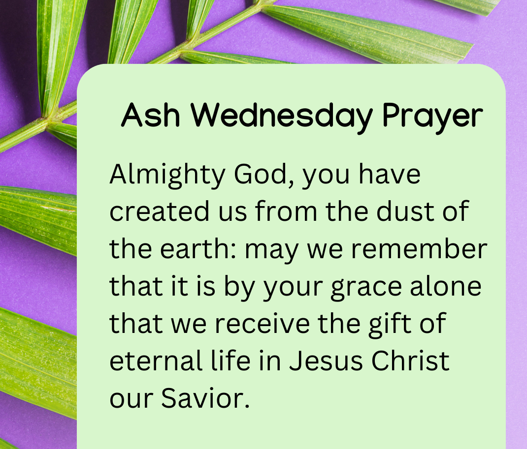 An Ash Wednesday Prayer - Trinity Community Church